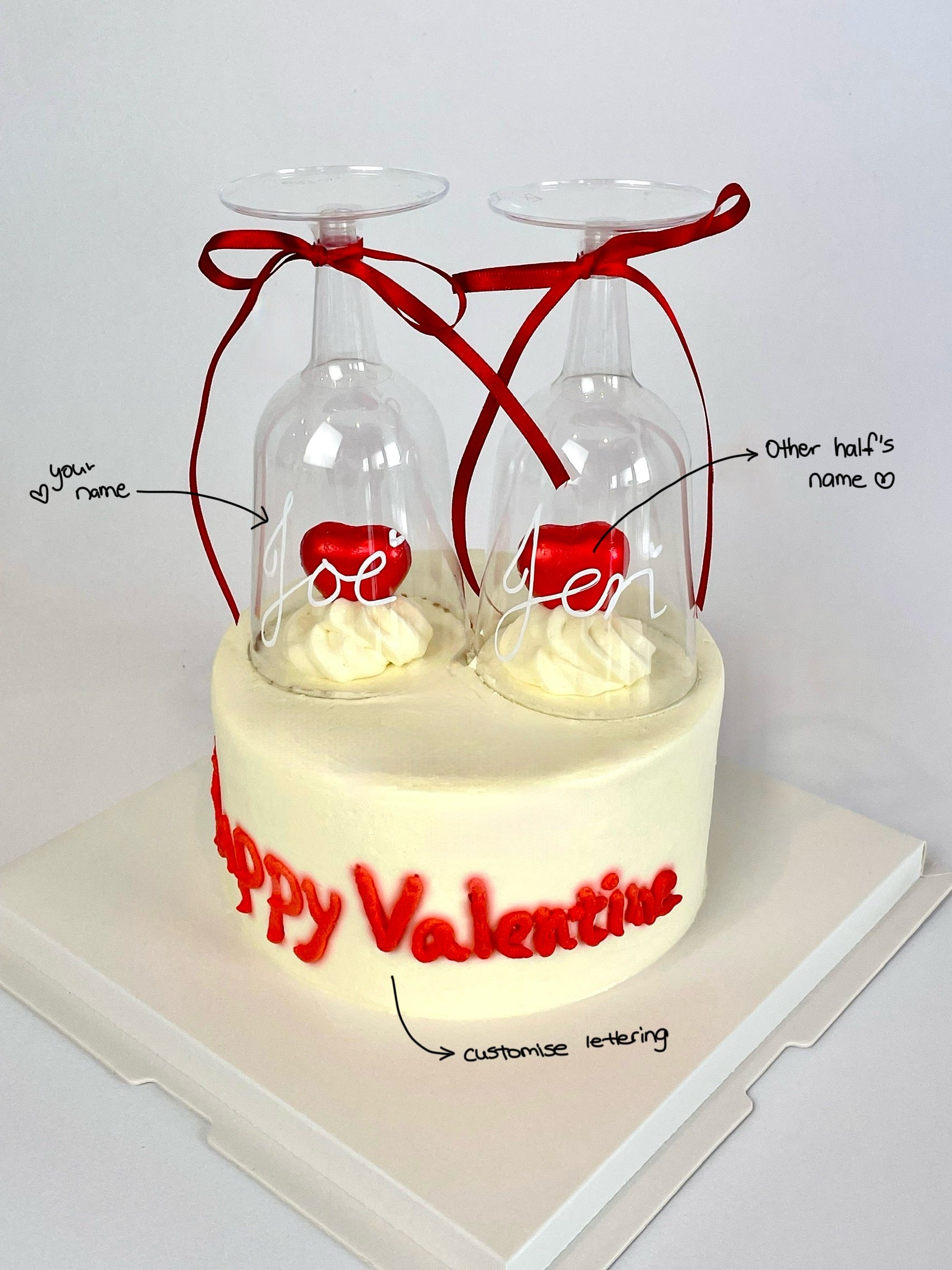 Special Design _ Wine glasses cake 🍷 - event / romantic / anniversary ...
